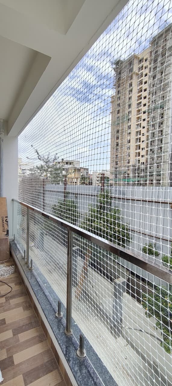 Invisible Grills in Bangalore | Balcony Safety Nets & Bird Netting ...